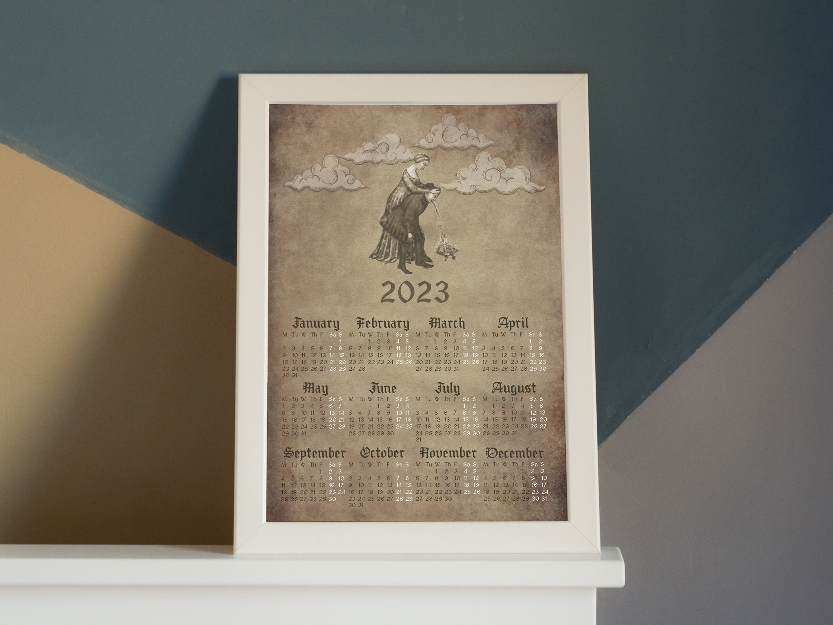A4 Printable Medieval Calendar 2023 - Etsy