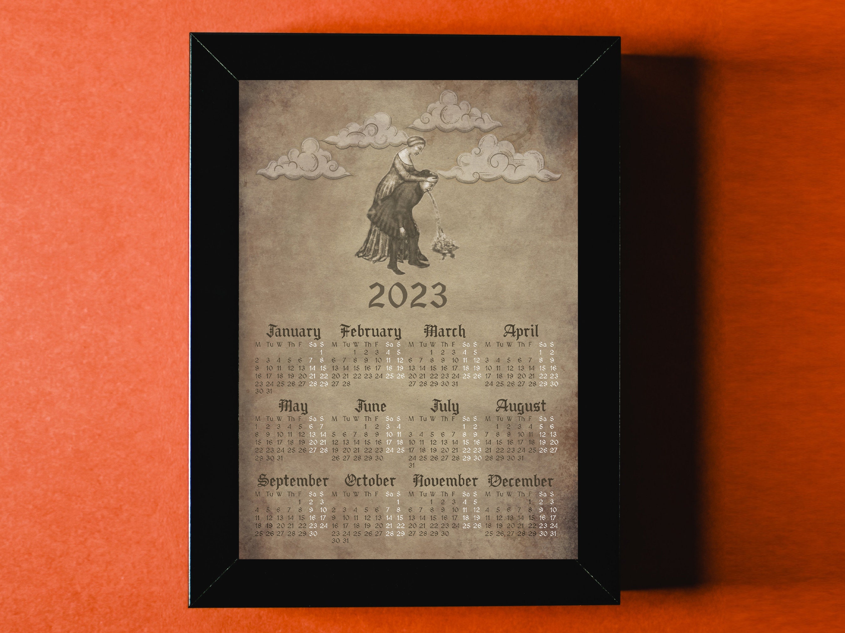 A4 Printable Medieval Calendar 2023 - Etsy