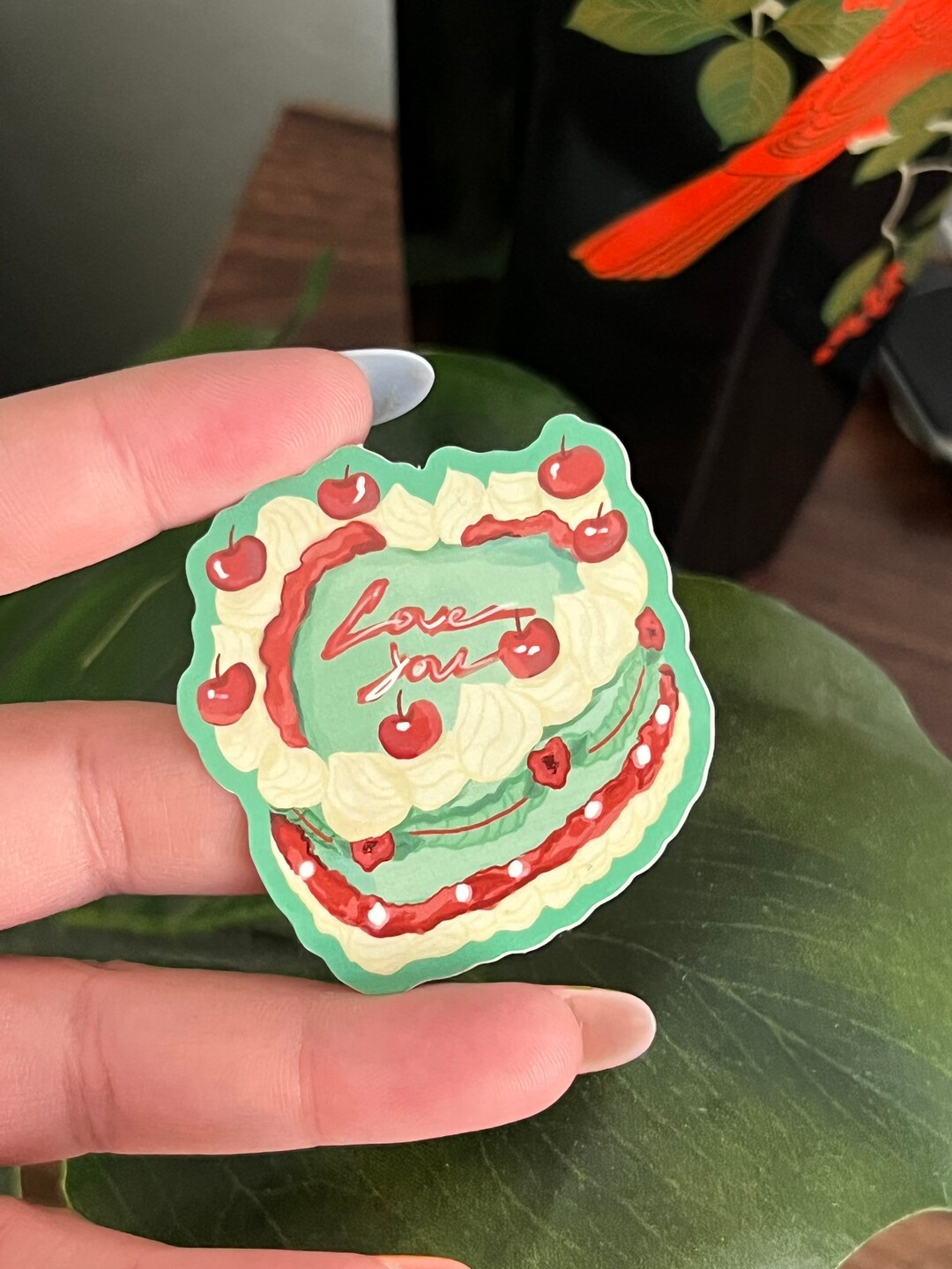Vinyl Cake Sticker | I Love You Cake Sticker | Valentine’s Day Sticker ...