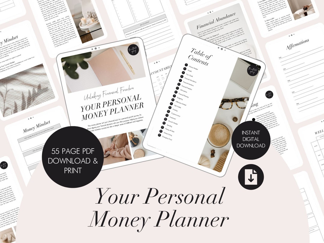 Personal Money Planner Guide & Workbook Finance Planner, Bookkeeping ...
