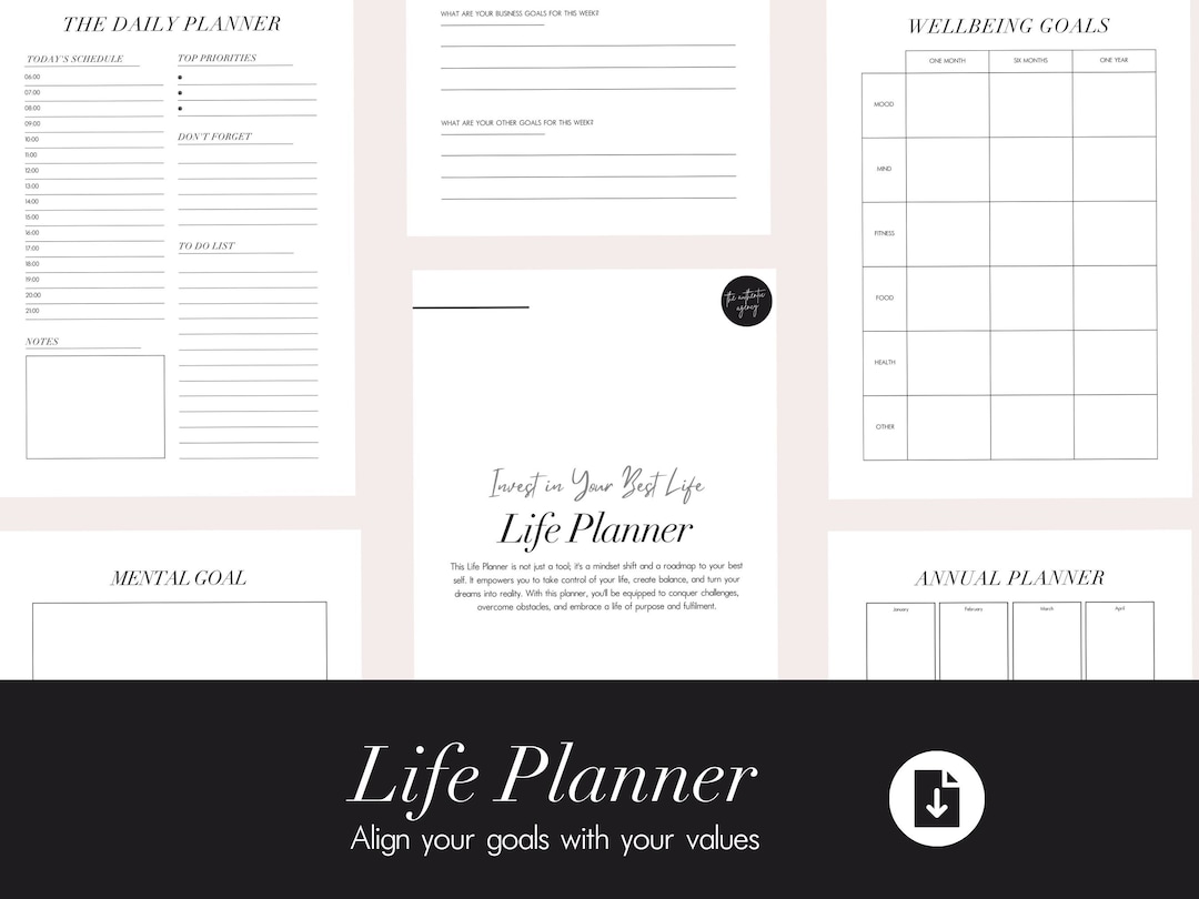 Life Planner Printable | Lifestyle Planner, Life Organiser, Schedule ...