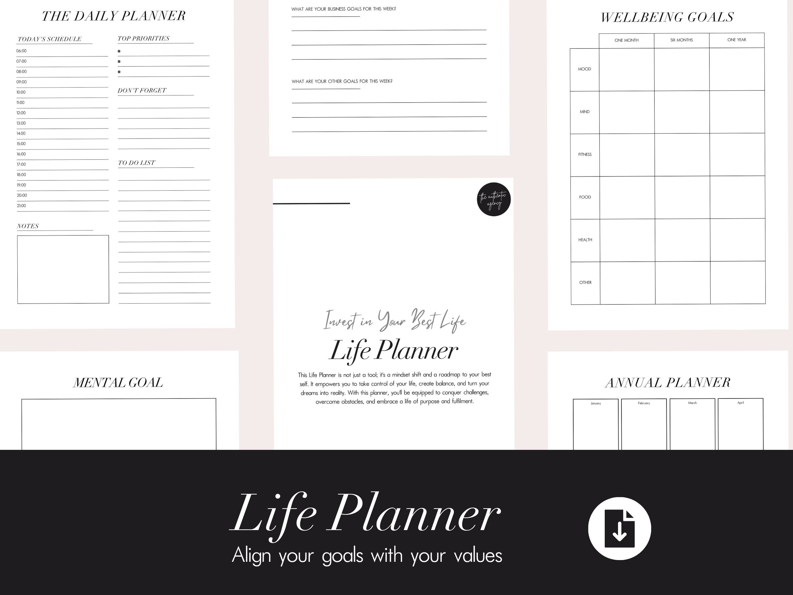 Life Planner Printable | Lifestyle Planner, Life Organiser, Schedule ...