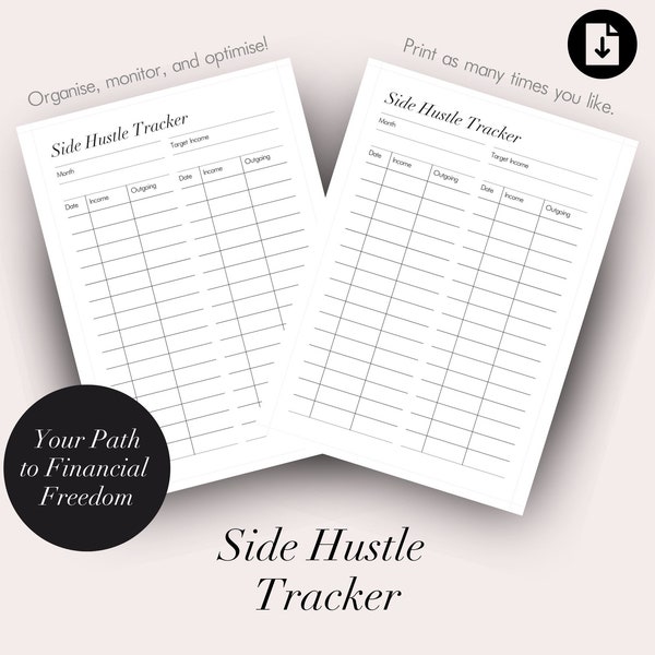 Side Hustle Income Expense Tracker - Etsy