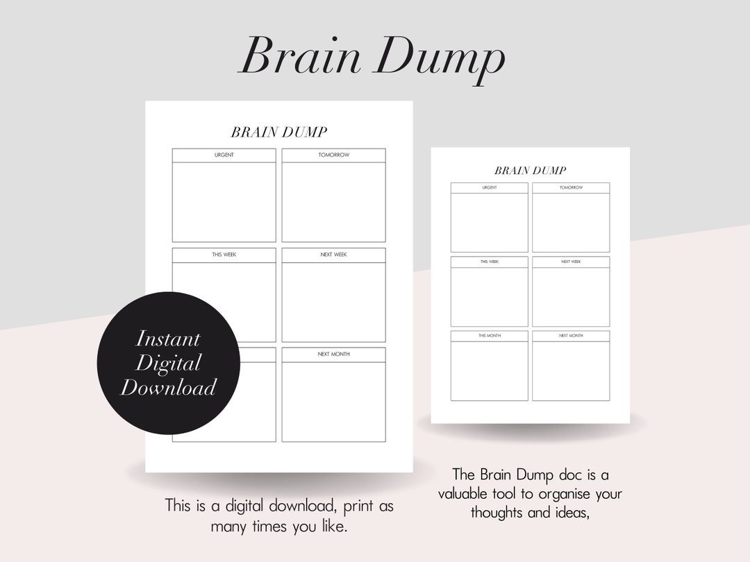 Brain Dump Planner Printable | Small Business Planner, Business ...