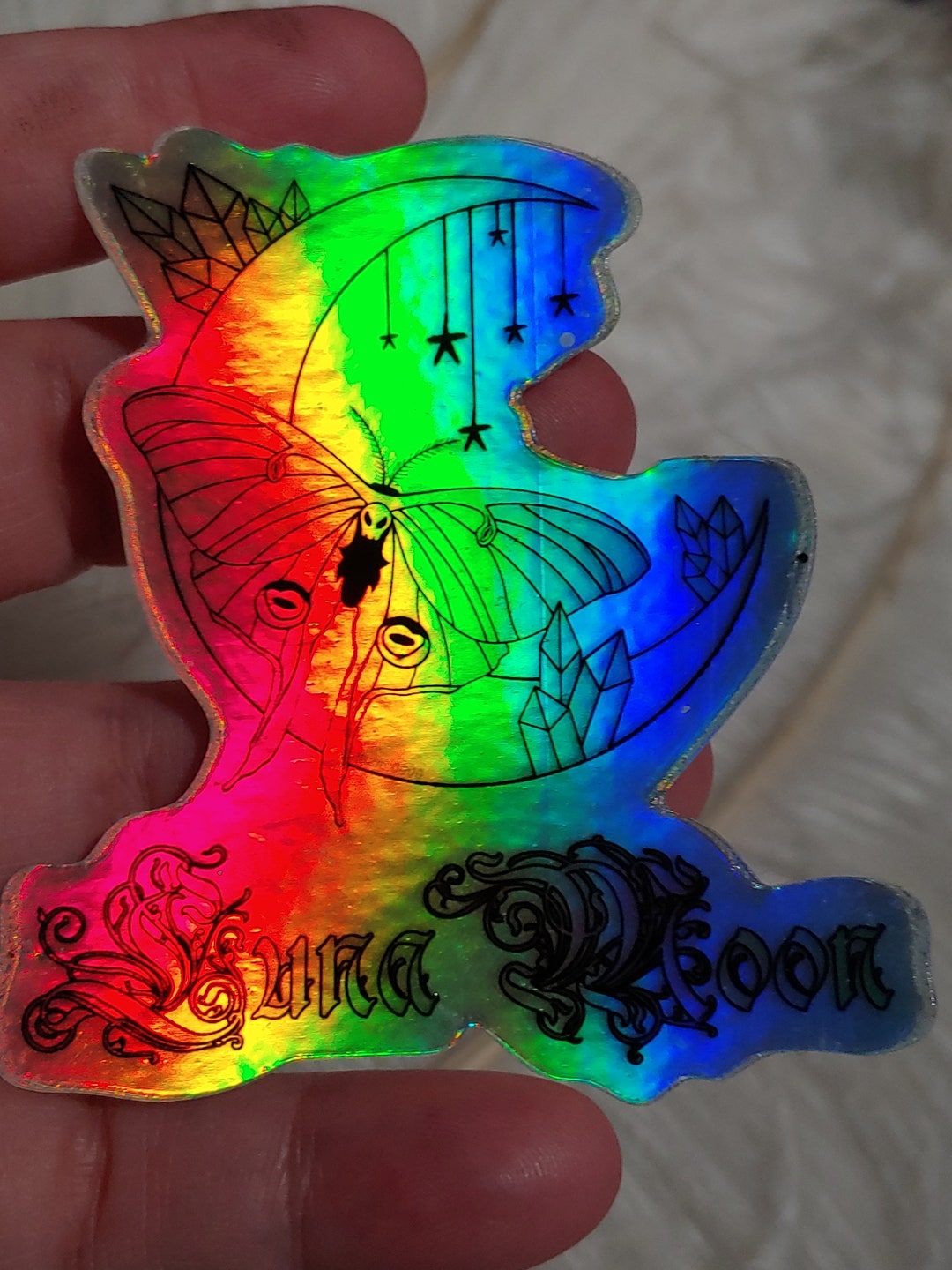 Gorgeous Holographic Luna Moon Vinyl Sticker Artist Created Design ...