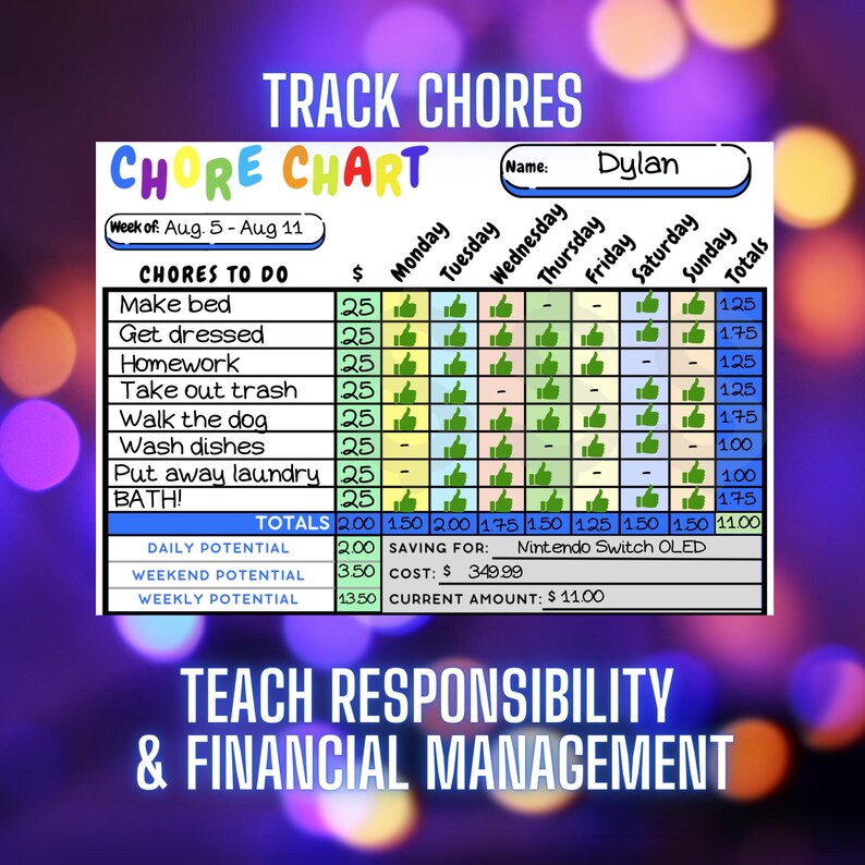 Digital Chore Chart - for Goodnotes | Notewise | Xodo on iPad and ...