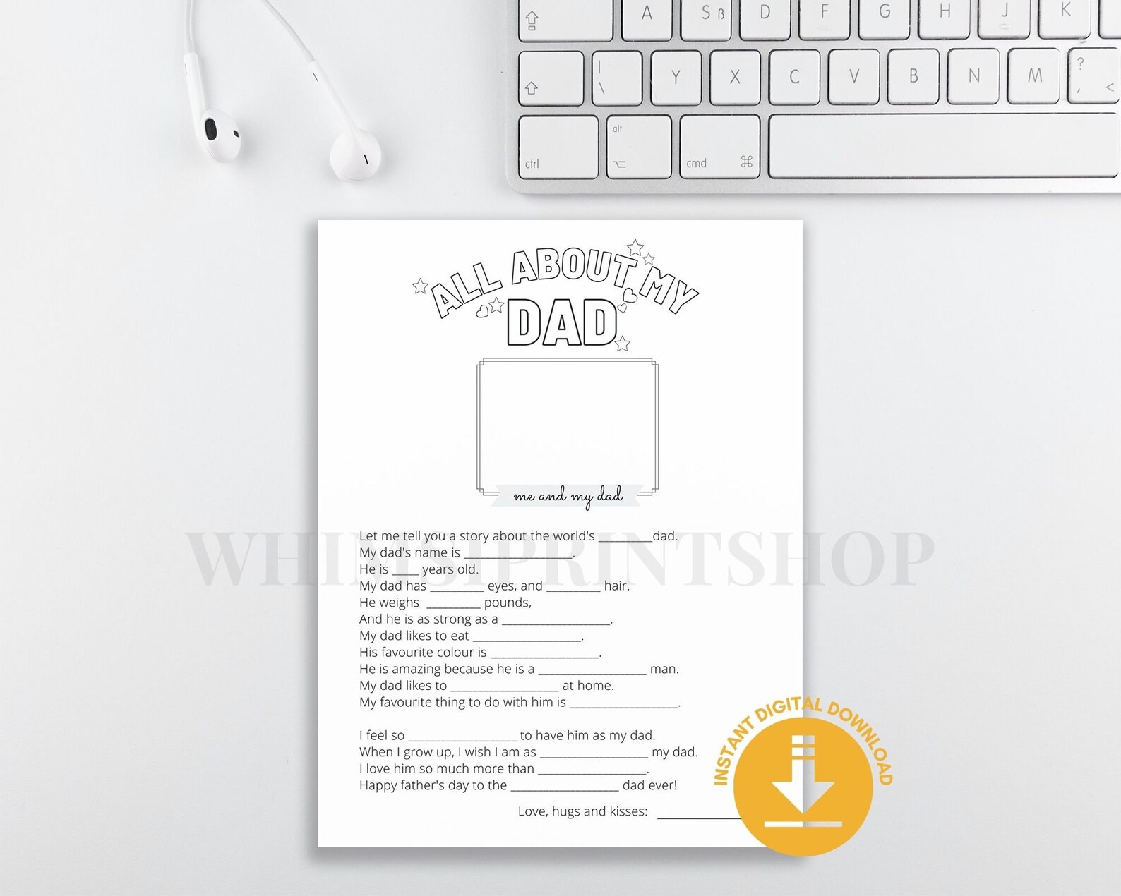 Father's Day Printable | Fun Card From Kids | Coloring Pages Mad Libs ...