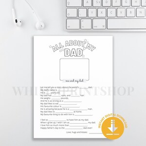 Father's Day Printable | Fun Card From Kids | Coloring Pages Mad Libs ...