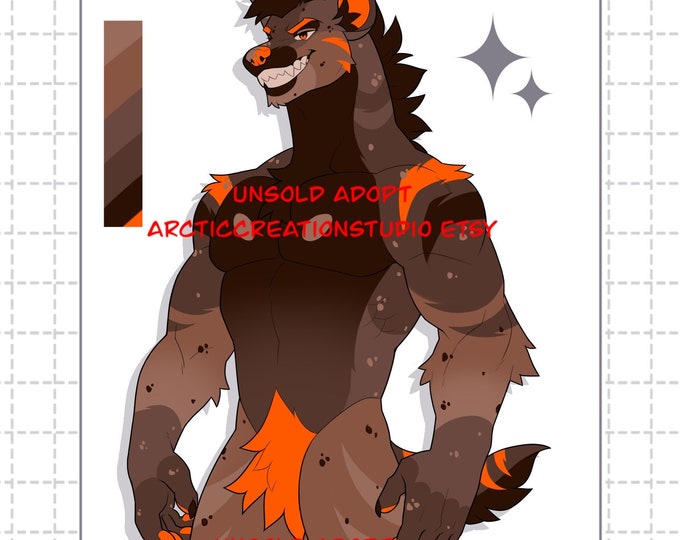 Furry Digital Download Anthro Male Hyena Reference Furry Adopts Fursona ...