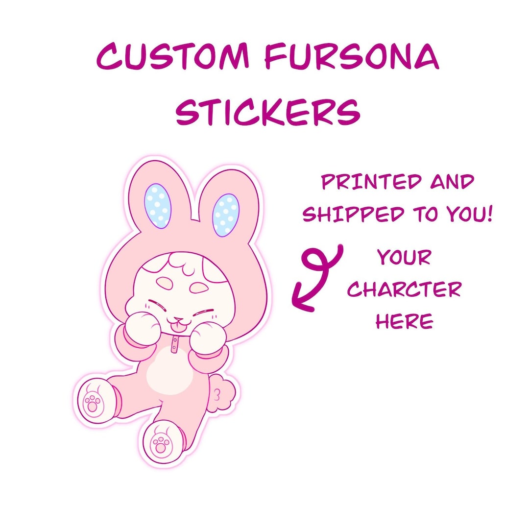 Furry Fursona Custom Sticker Bunny Kingu Cute Kawaii Sticker Fursona ...