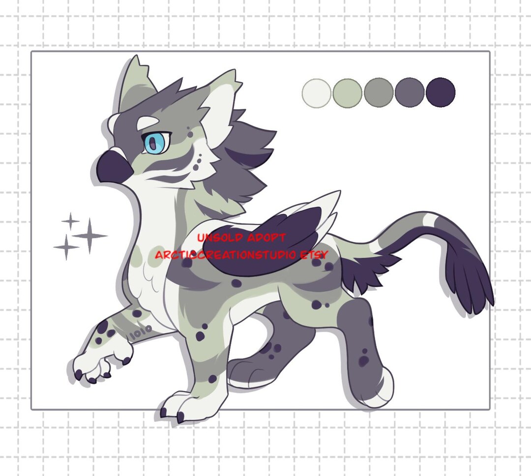 Furry Digital Download Feral Fantasy Dnd Gryphon Reference Furry Adopts ...