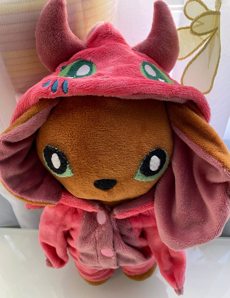 Fursona Furry Bunny Plushie Removable Dragon Wanzie Adopt - Etsy