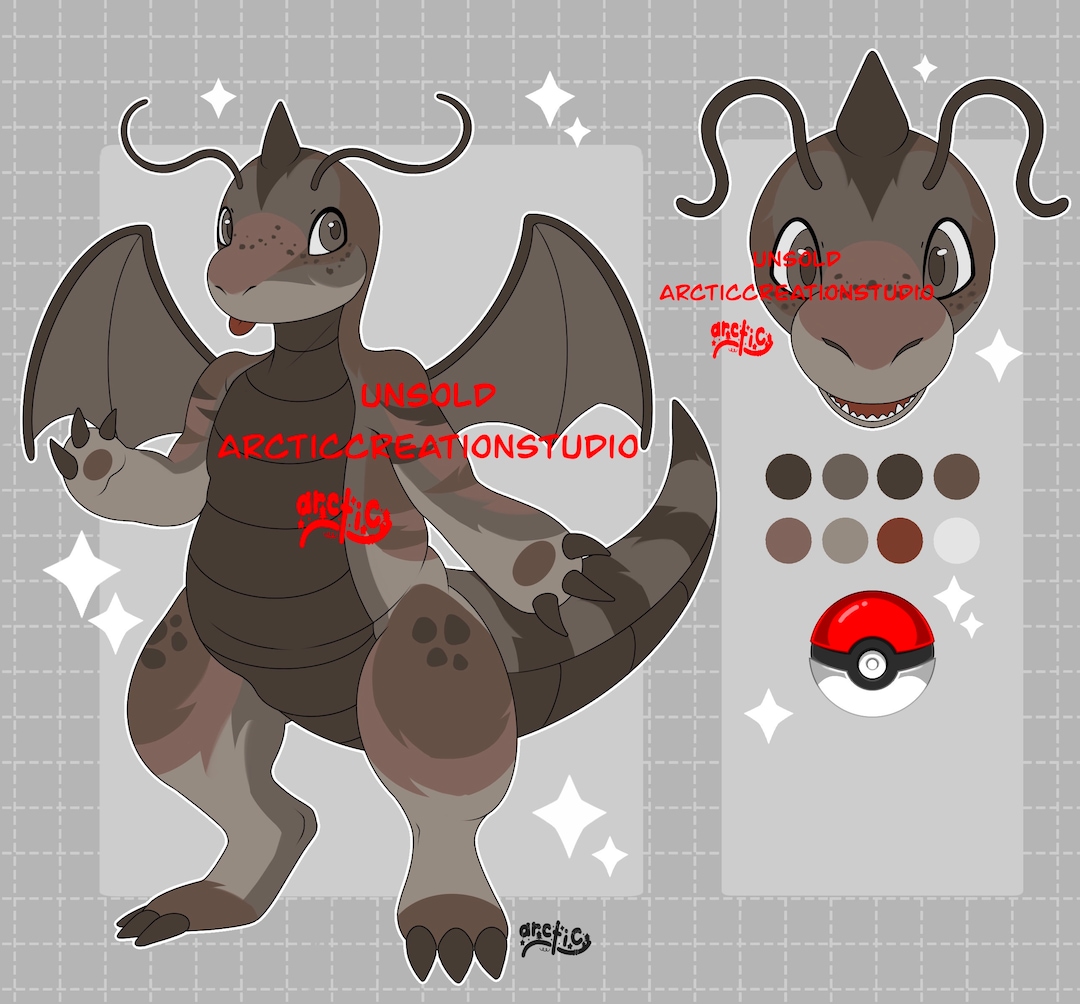 Furry Adopt Digital Download Dragonite Pokemon Reference Adoptable ...