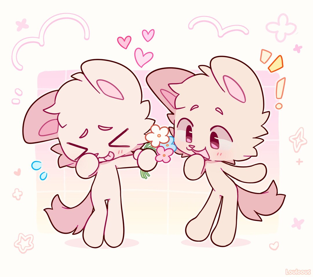 Digital Cute Kawaii Vientiane’s Day Couples Love Furry Fursona YCH Your ...
