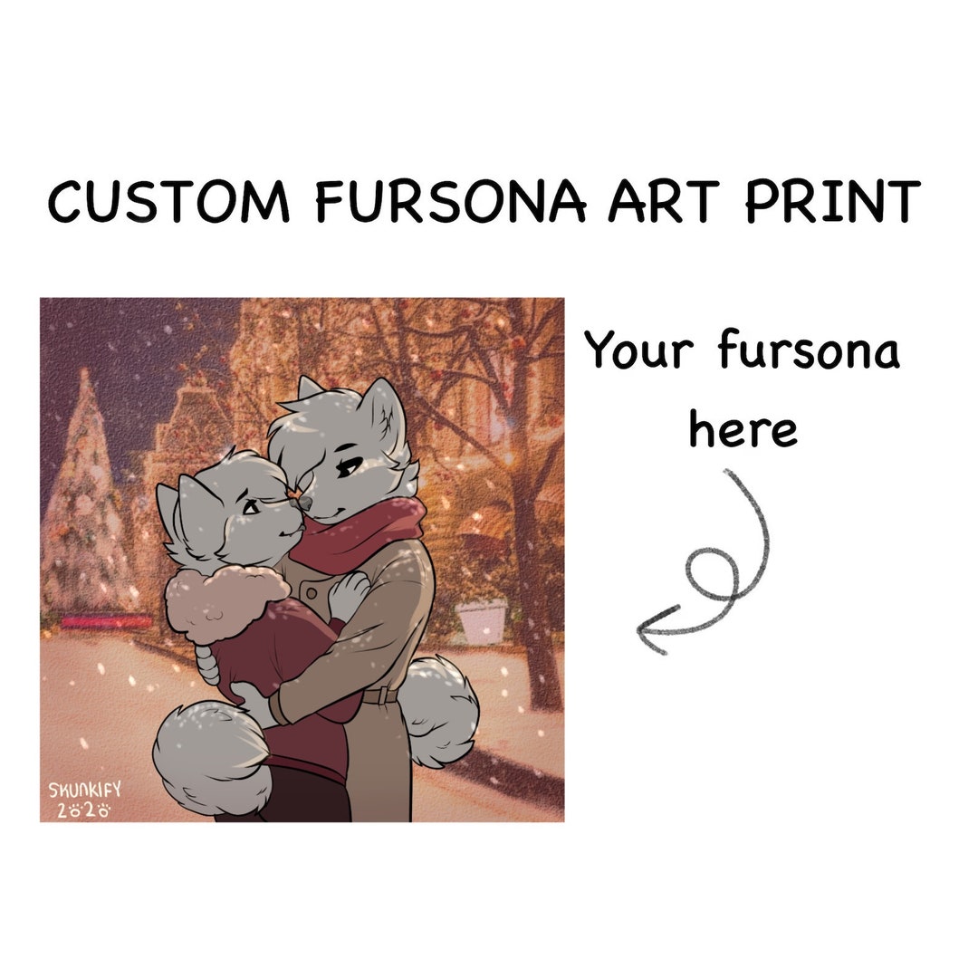 Furry Fursona Custom Art Print Gift Christmas Stocking Filler Furry ...