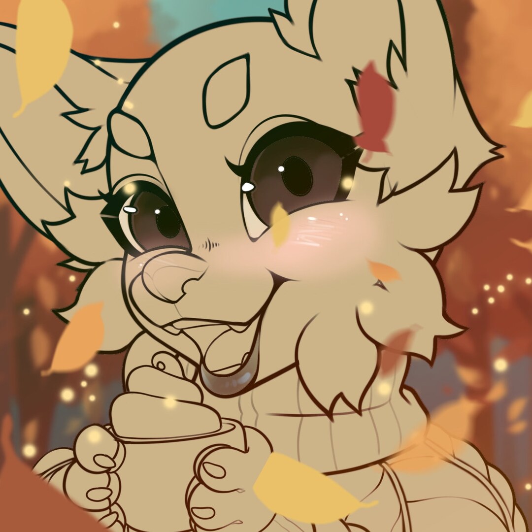 Fall Halloween Hot Coco Furry Fursona YCH Your Character Here Digital Art Furry Adopt Fursona ...