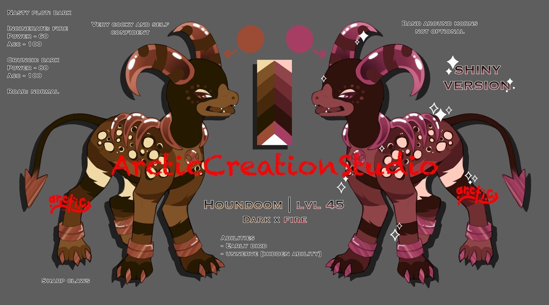 Furry Adopt Digital Download Pokemon Houndoom Reference - Etsy