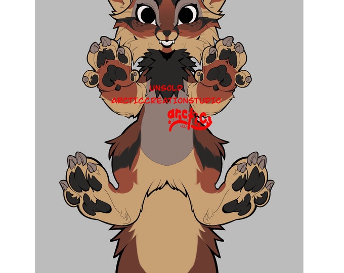 Furry Digital Download Anthro Fennec Fox Reference Furry Adopts Fursona ...