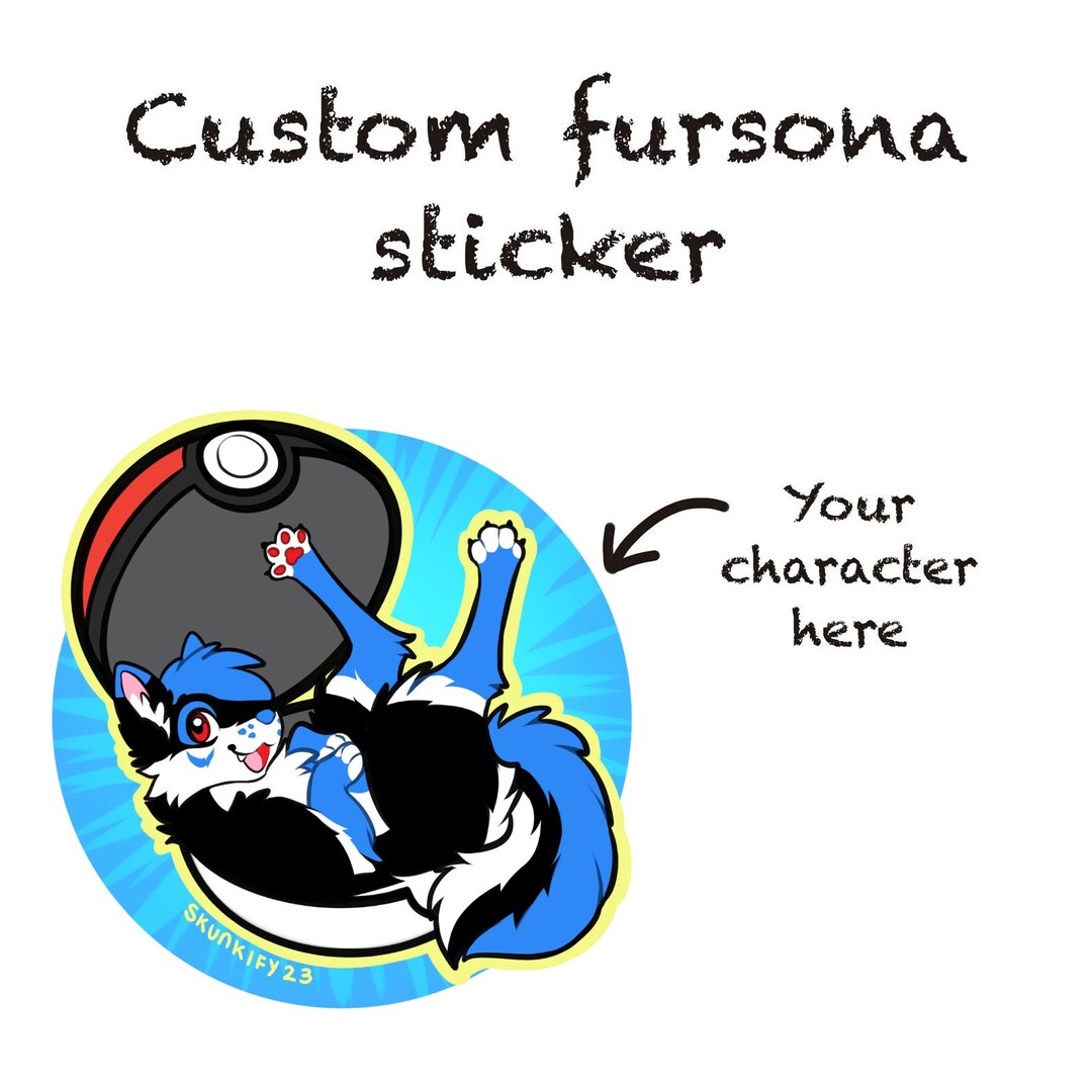Furry Fursona Custom Sticker Fursona Pokémon Gotta Catch Em All Cute ...