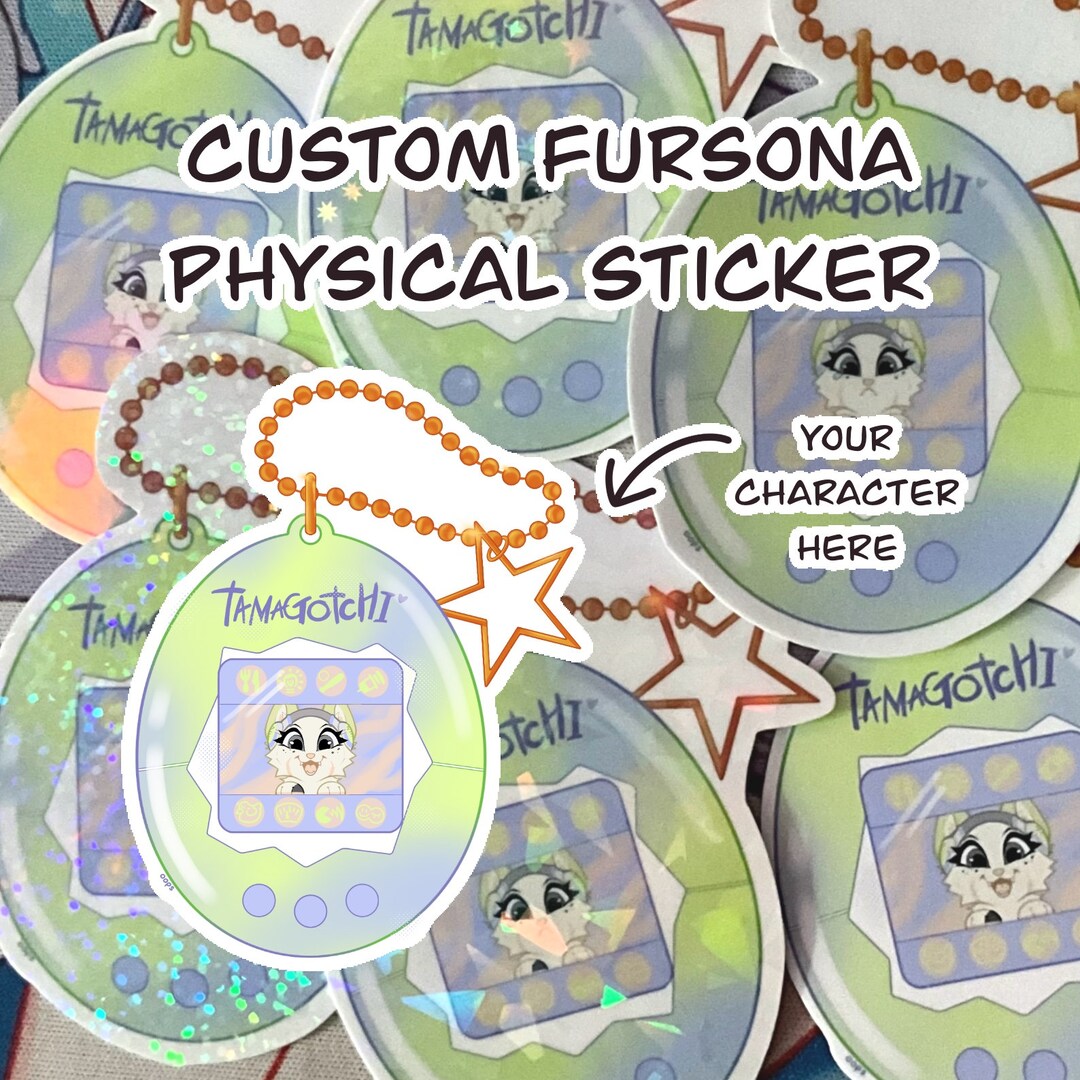 Furry Fursona Custom Sticker Fursona Tamagotchi Nostalgia Cute Kawaii ...