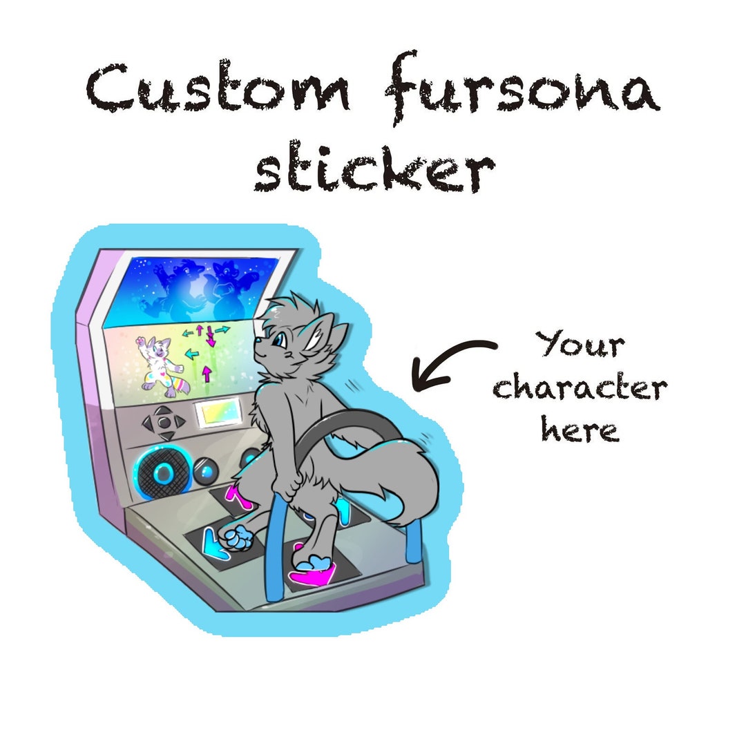 Furry Fursona Custom Mailed Sticker Fursona Dance Dance Revolution ...