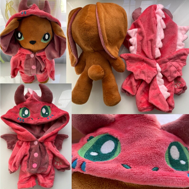 Fursona Furry Bunny Plushie Removable Dragon Wanzie Adopt - Etsy