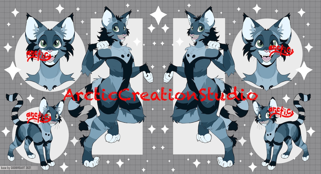 Furry Adopt Digital Download Blue Male Feline Reference Adoptable Furry ...