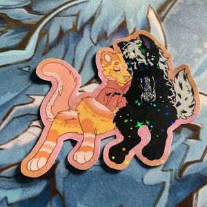Furry Fursona Custom Sticker Fursona Couples Hug Snuggle Cute Kawaii ...