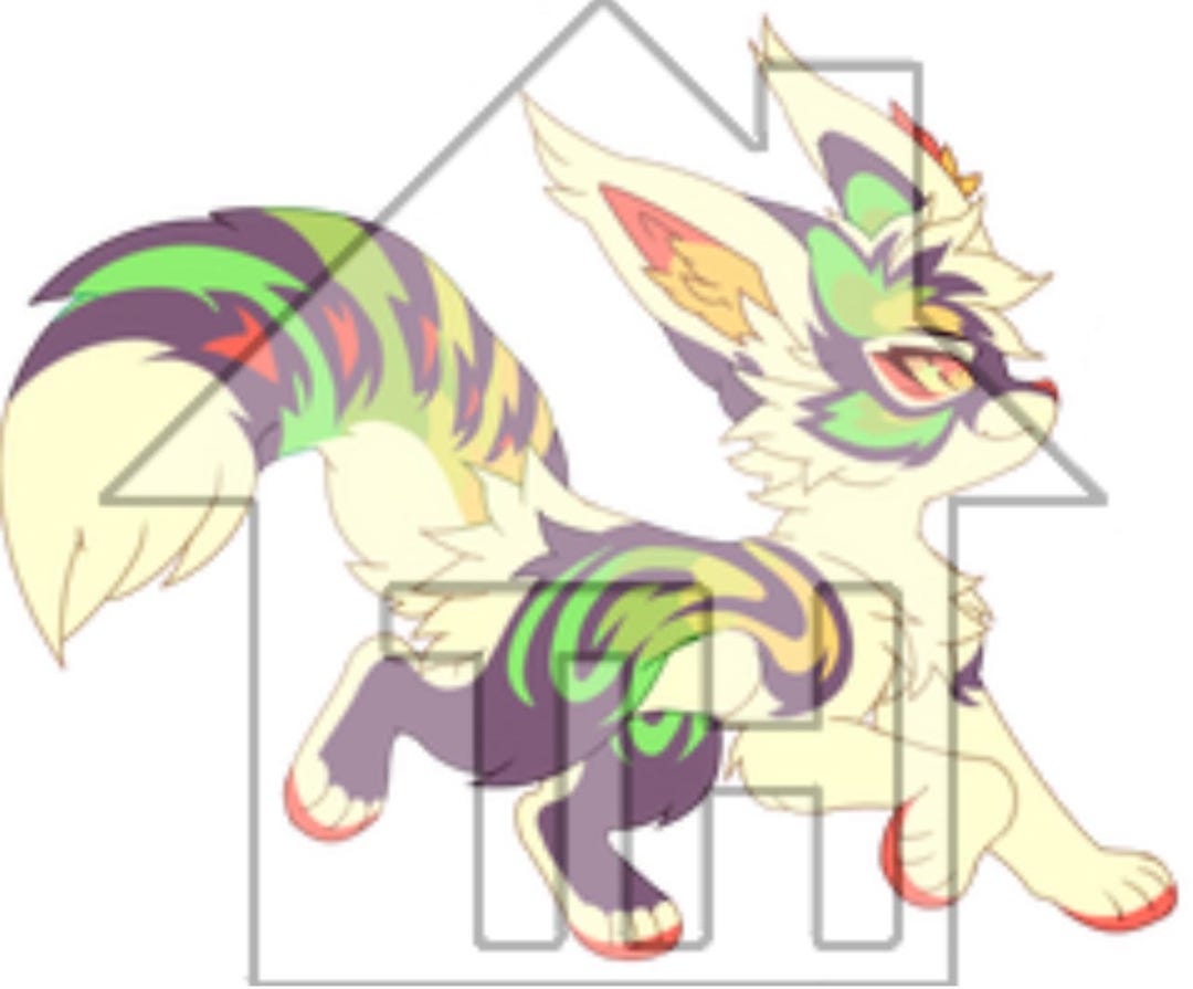 Furry Fursona Adopt 3 Art Pieces Character for Sale Feline Cat Green ...