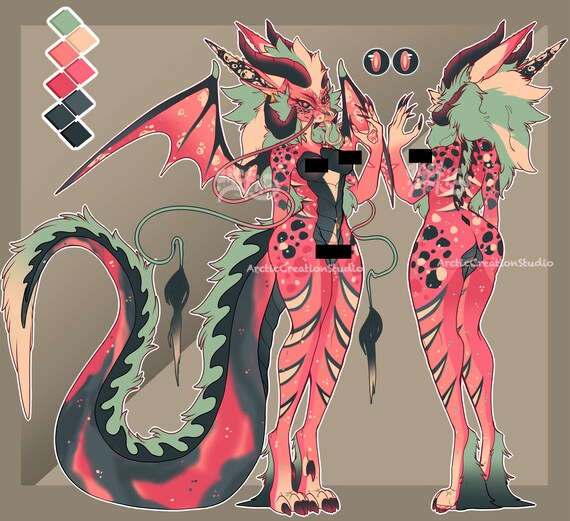Furry Adopt Digital Download Nsfw Female Anthro Dragon Etsy