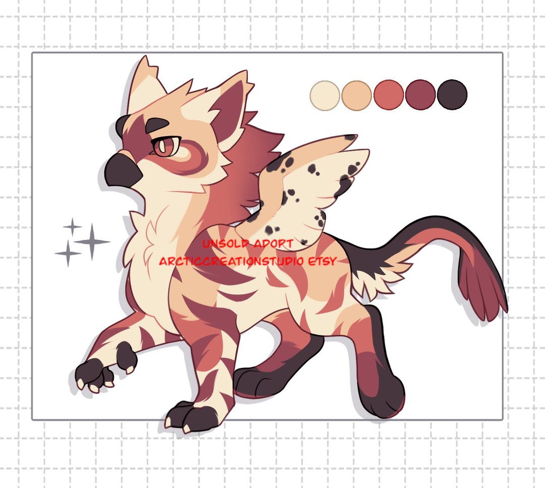 Furry Digital Download Feral Fantasy Dnd Gryphon Reference Furry Adopts ...