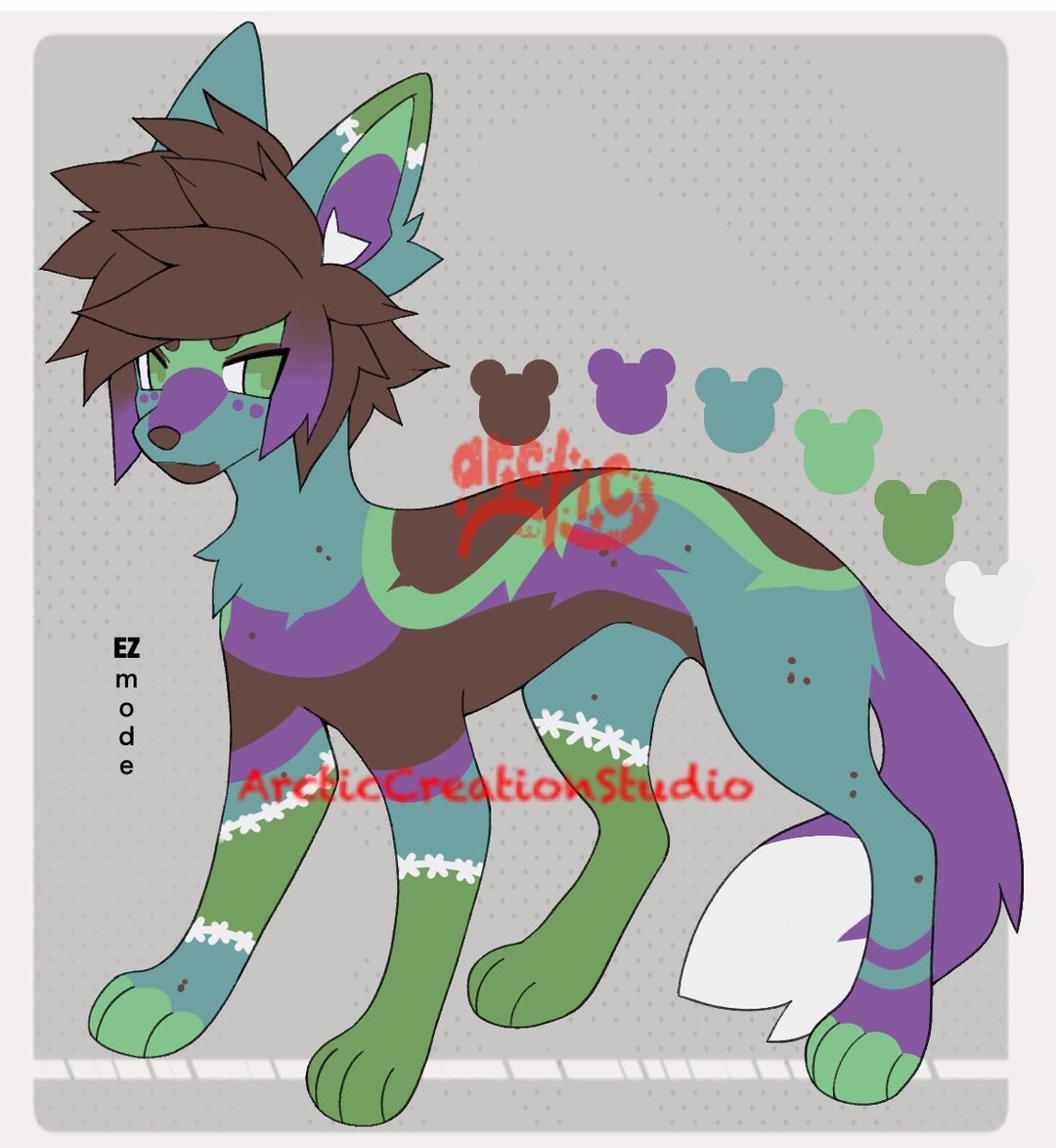 Furry Adopt Digital Download Dog Furry Feral Reference Adoptable Furry ...
