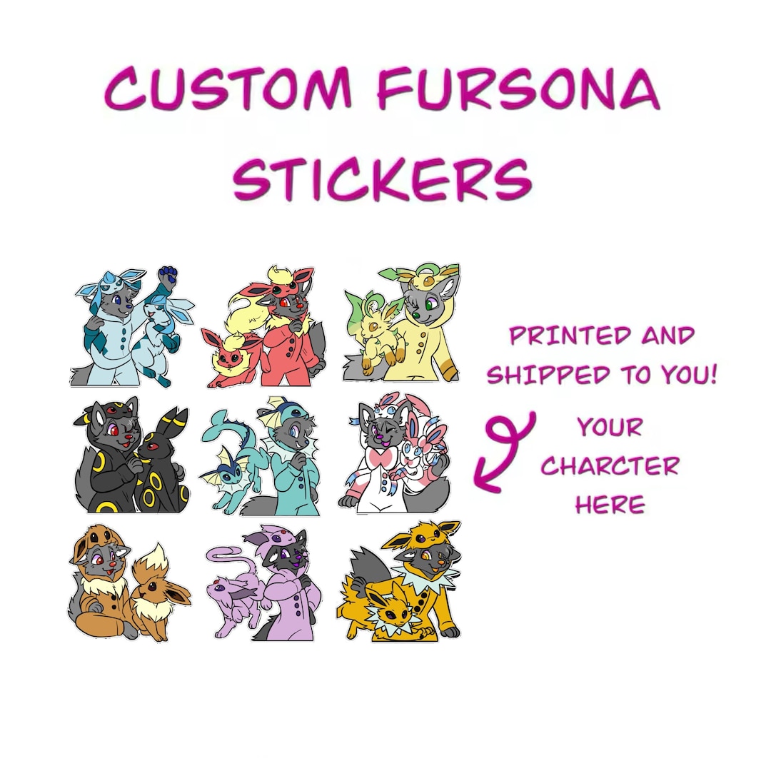 Furry Fursona Custom Sticker Pokémon Eeveelutions Inspired Kingu Cute ...
