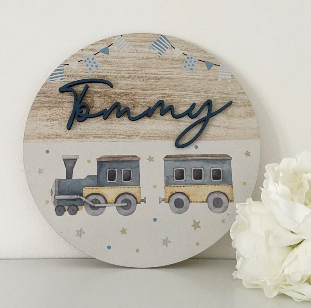 Train Name Plaque/ Train Themed Decor/ Bedroom Sign/ Nursery Decor ...