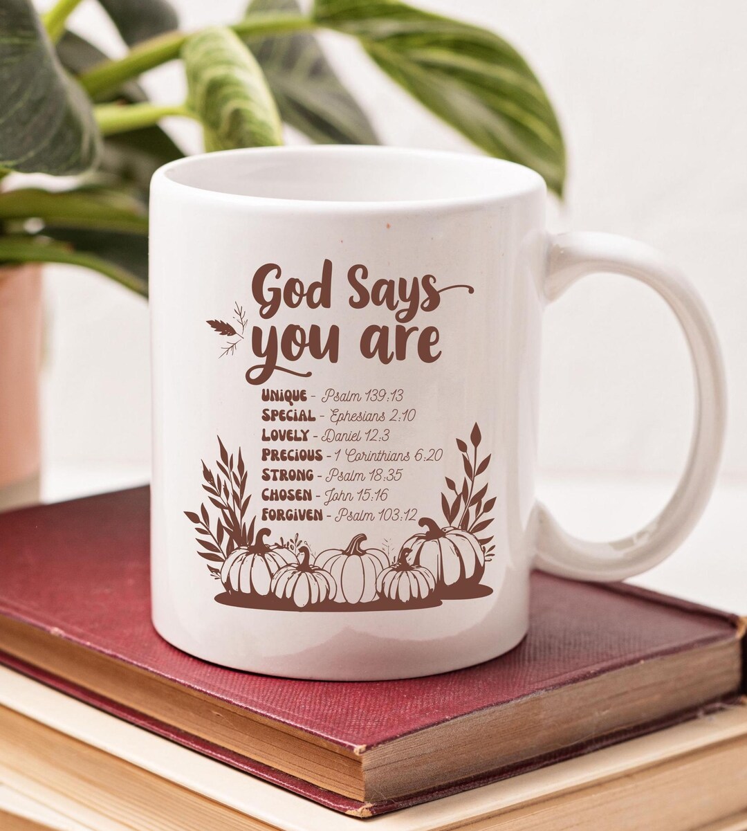 Christian Ceramic Mug, Inspirational Bible Quote Coffee Cup, Religious ...