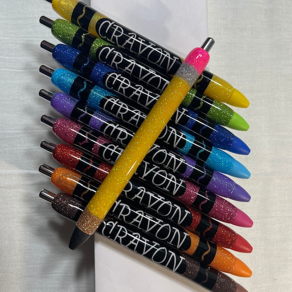 Teacher Epoxy Crayon Pen - Etsy
