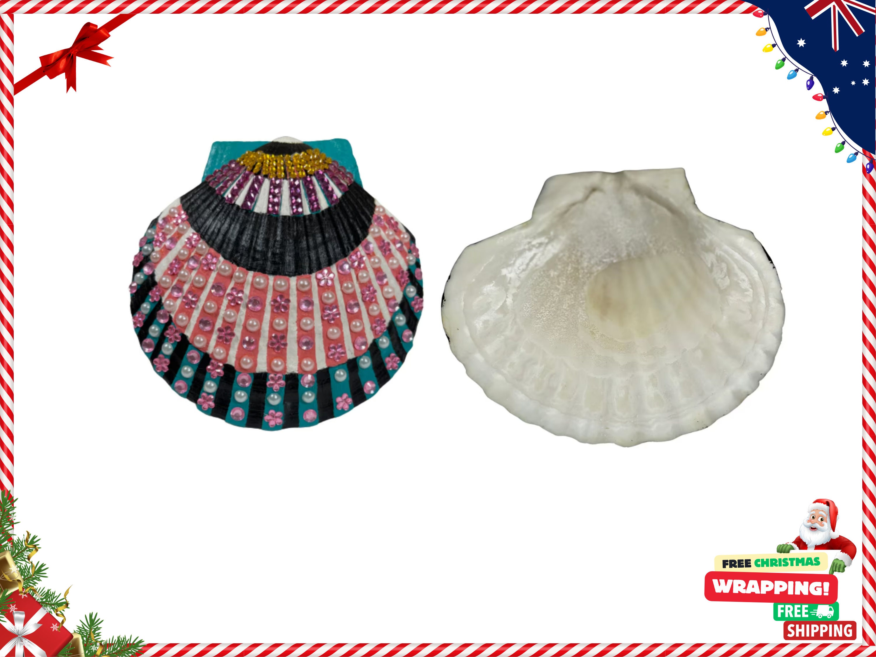 Hand-painted Scallop Shell | Coastal Beach Decor | Seashell Ring Dish ...