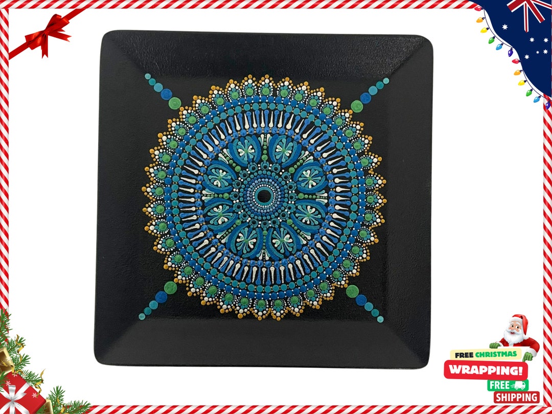 Hand-painted Mandala Masterpiece | Vibrant Detail Display Plate ...