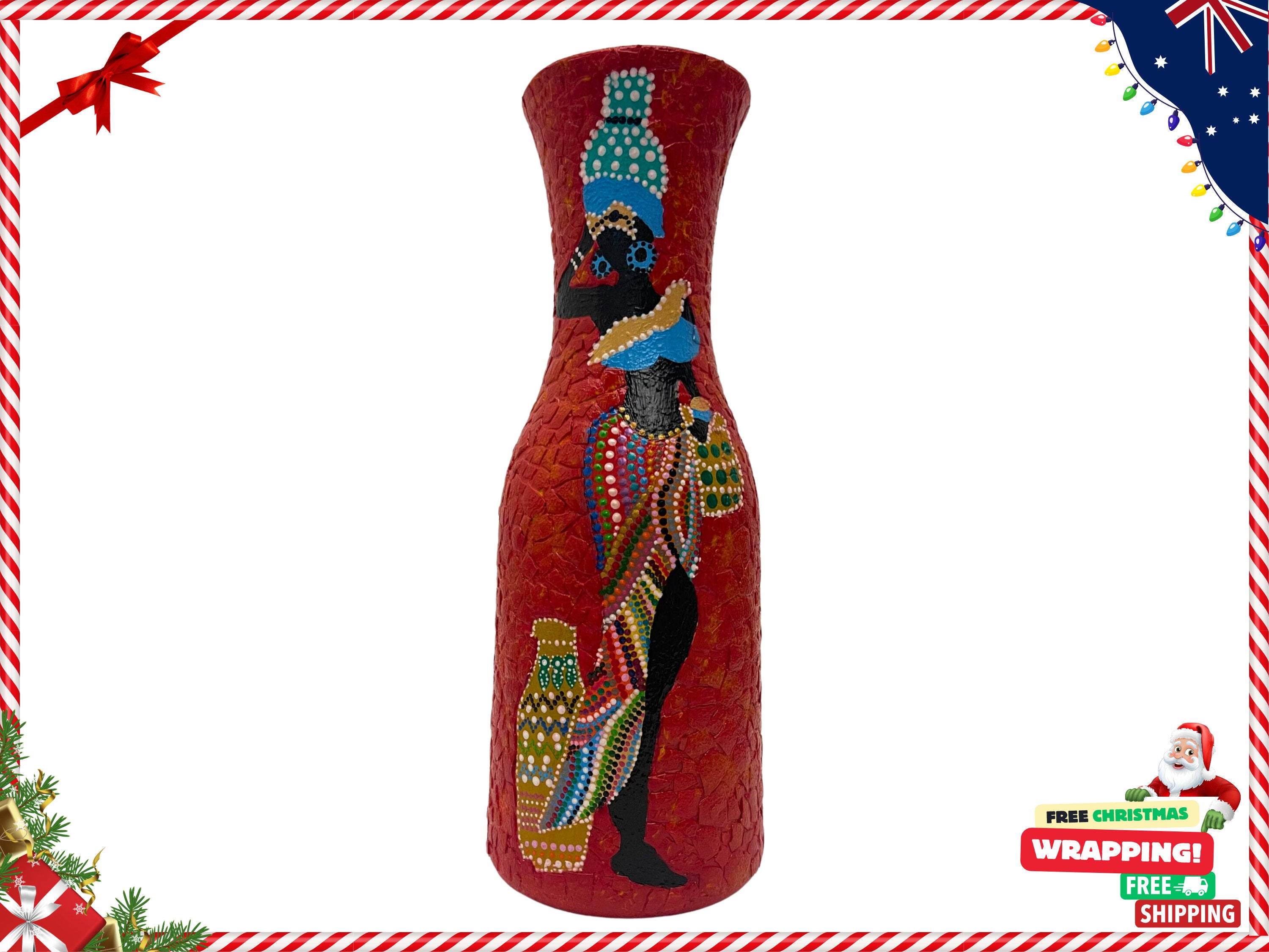 African Woman Vase | Tribal Water Pot Design | Mandala Art | Unique ...