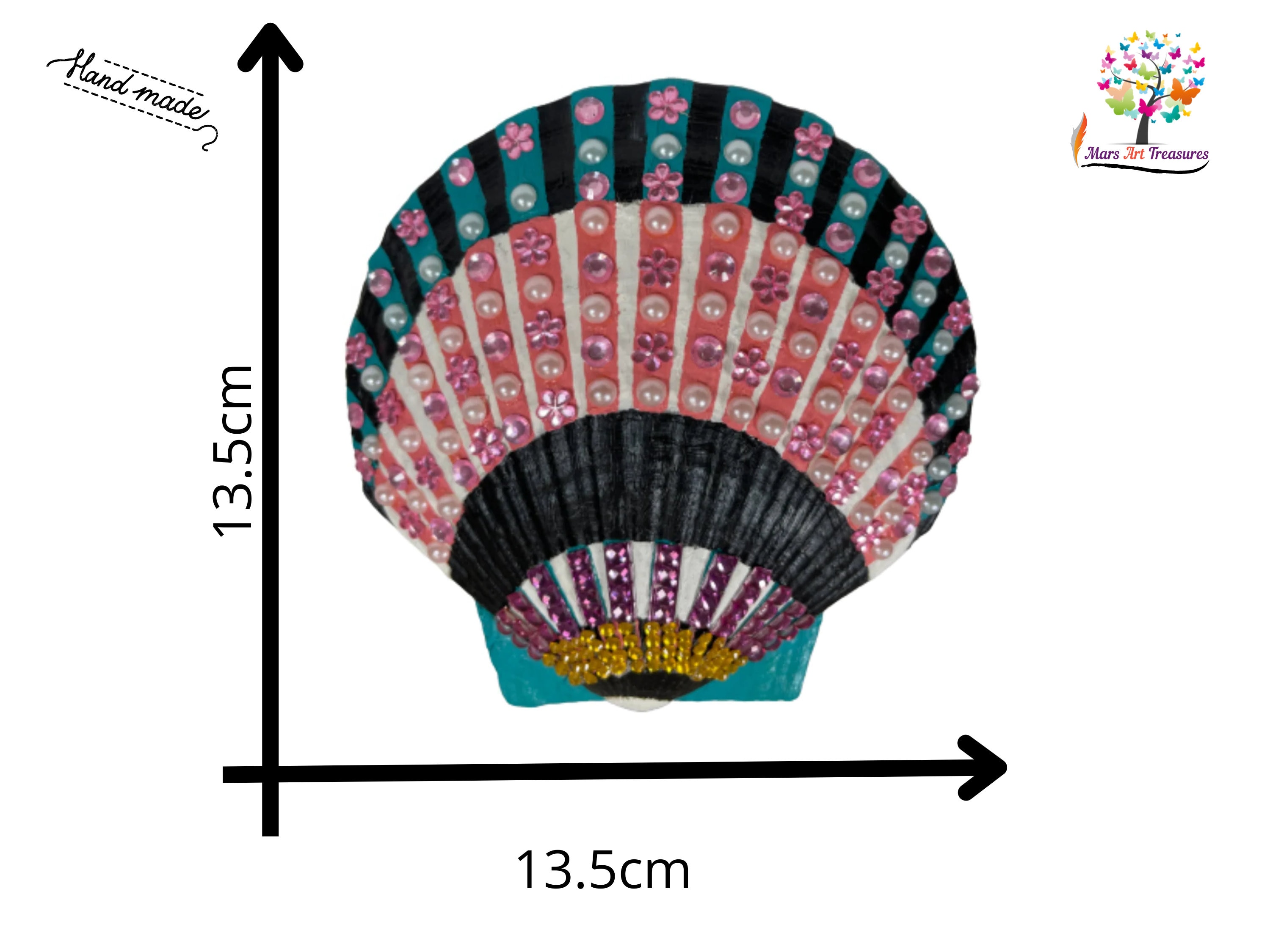 Hand-painted Scallop Shell | Coastal Beach Decor | Seashell Ring Dish ...