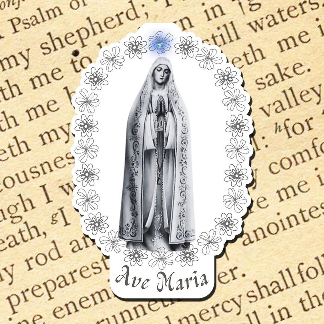 Ave Maria Vinyl Sticker, Waterproof, UV Resistant, Catholic Decal ...