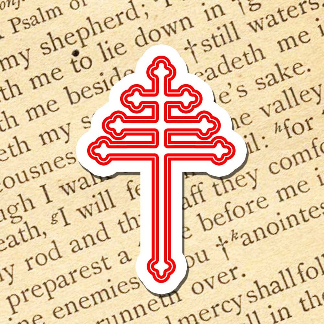 Maronite Cross Vinyl Sticker, Waterproof, UV Resistant, Catholic Decal ...