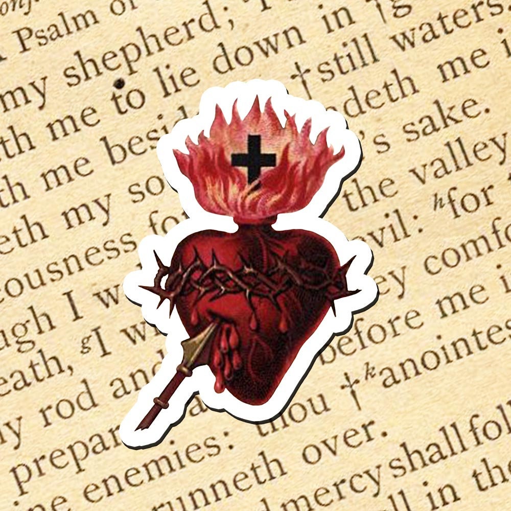 Sacred Heart of Jesus Vinyl Sticker, Waterproof, UV Resistant, Catholic ...
