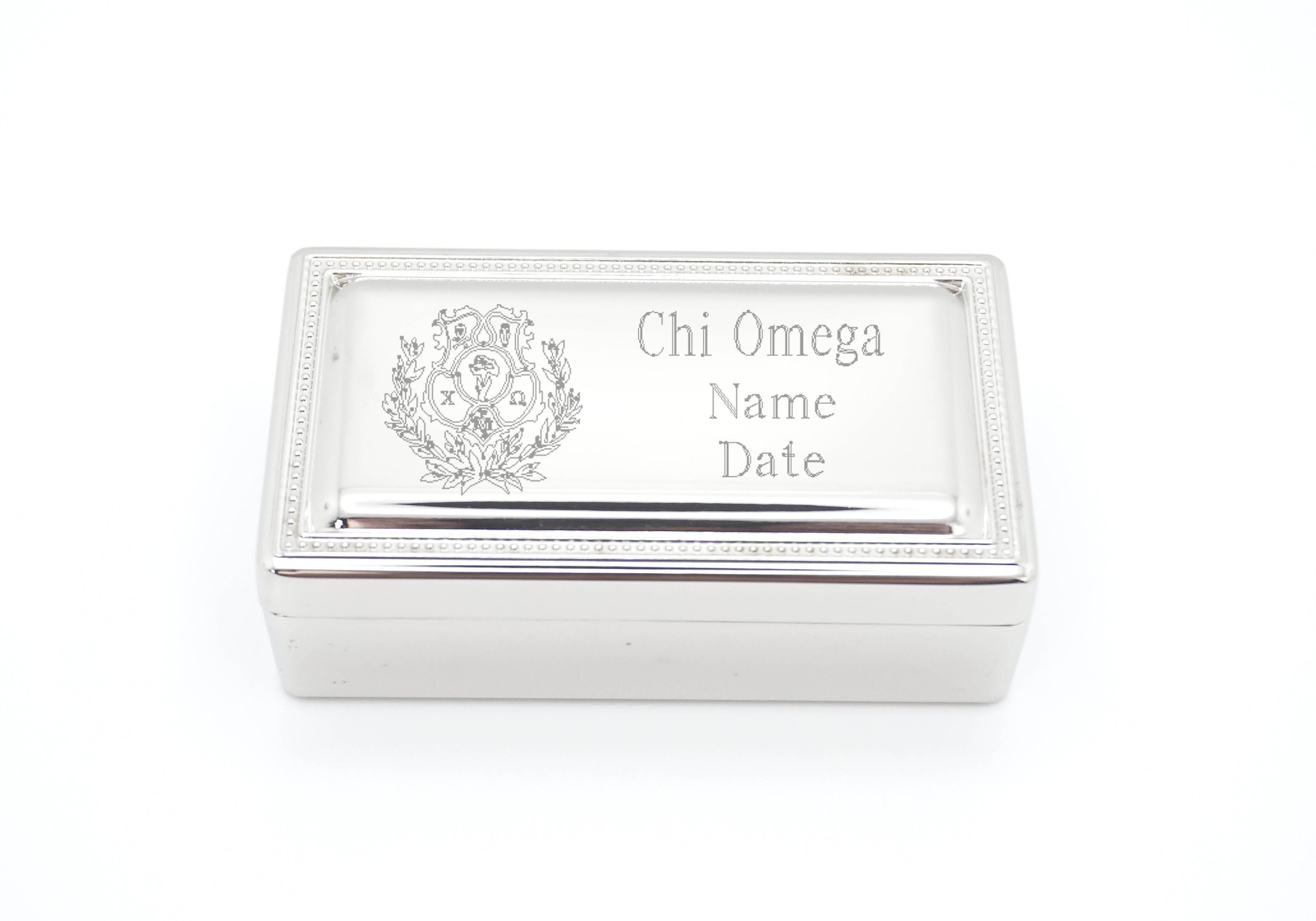 Chi Omega Rectangle Crest Jewelry/pin Box. - Etsy