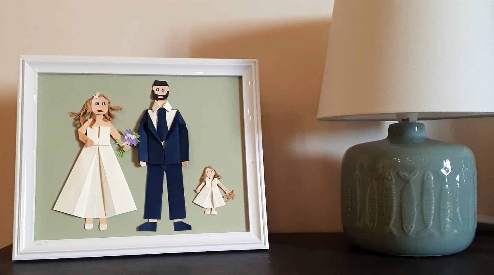 Origami Framework Origami Family Portrait Paper Portrait - Etsy
