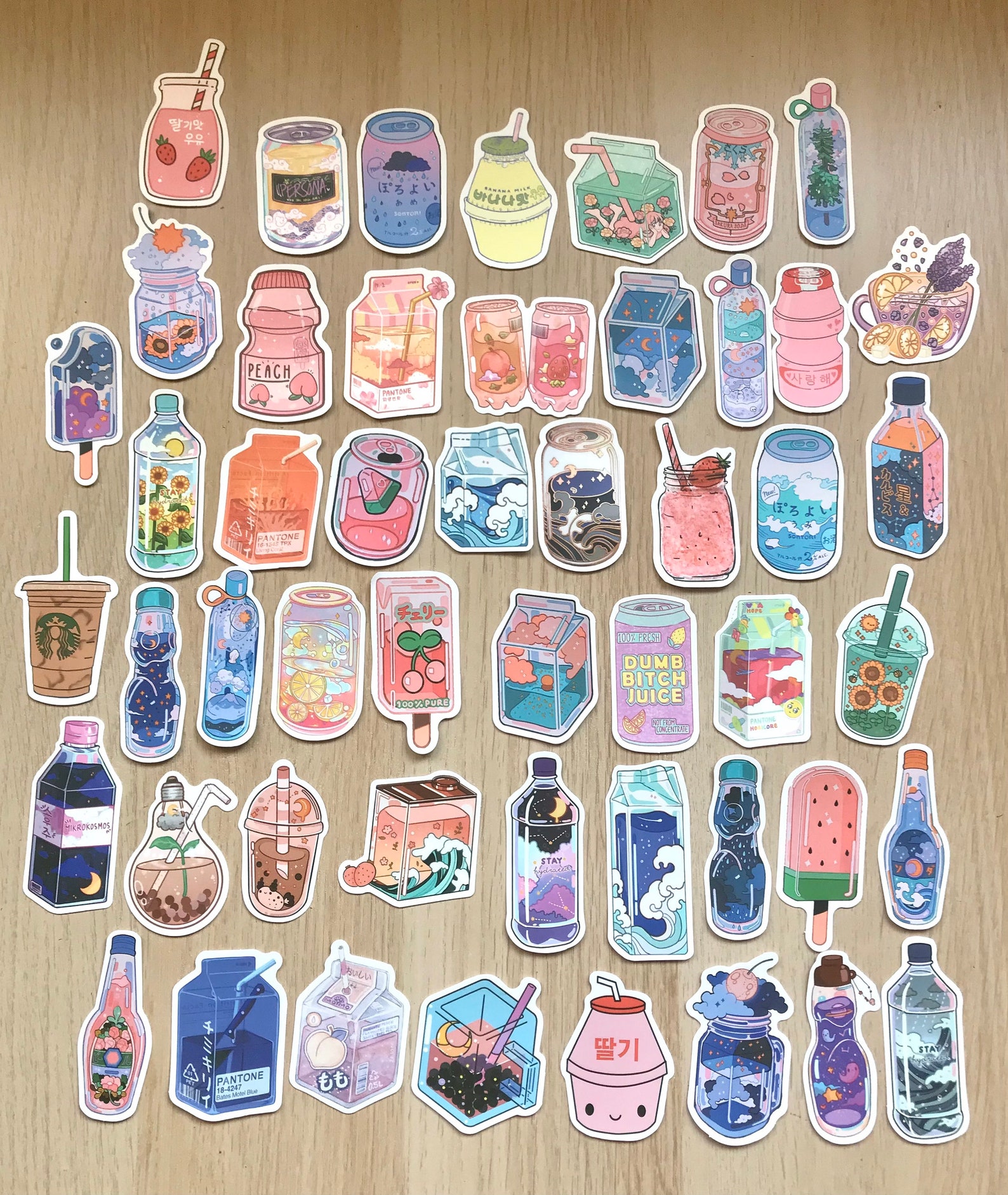 Kawaii Drinks Stickers 10pcs - Etsy
