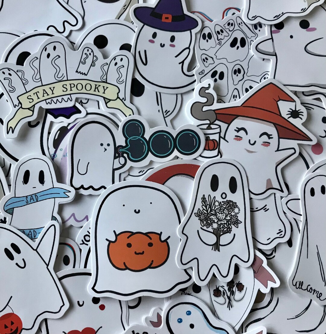Spooky Ghost Stickers 10pcs - Etsy