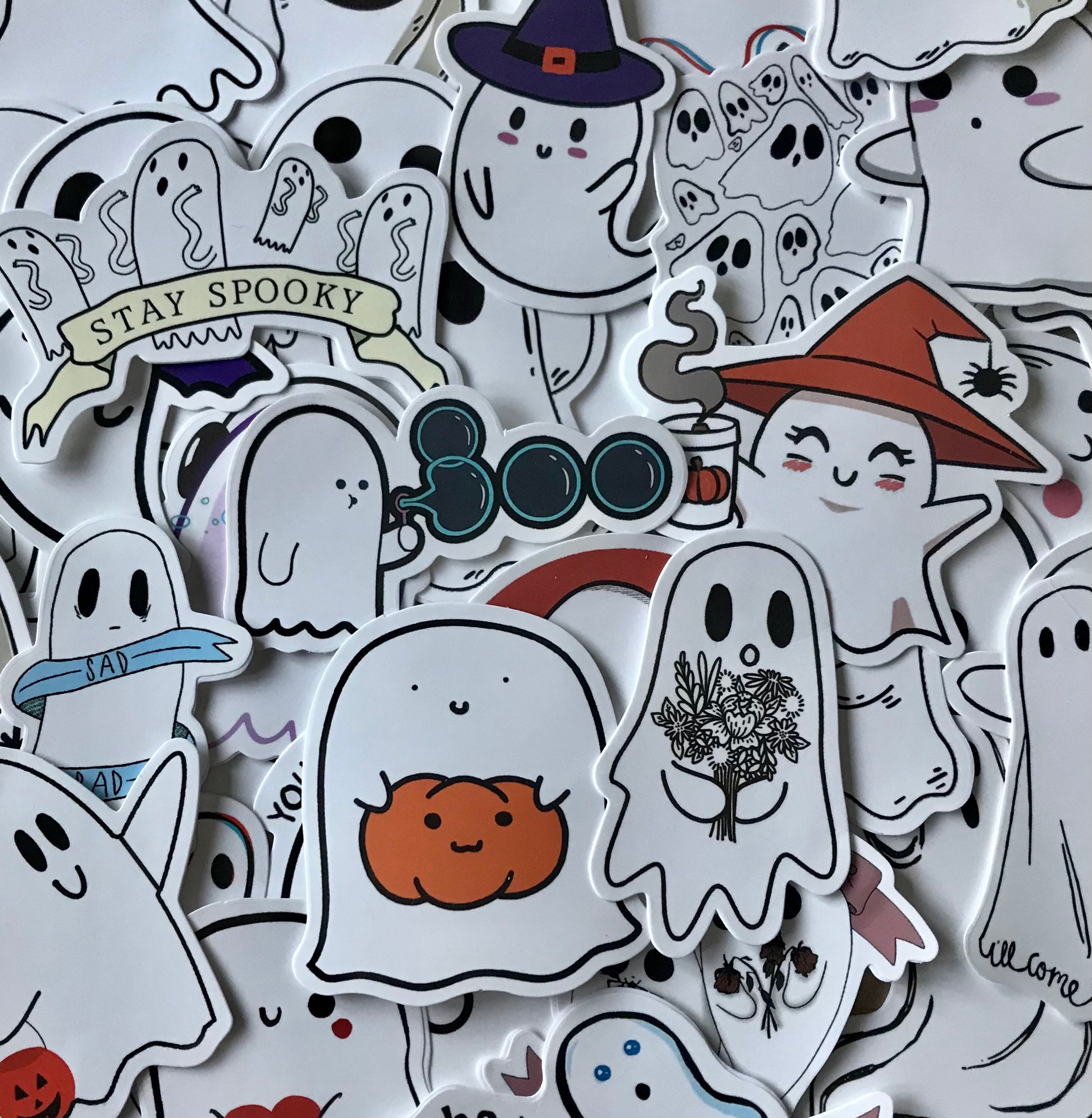 Spooky Ghost Stickers 10pcs - Etsy