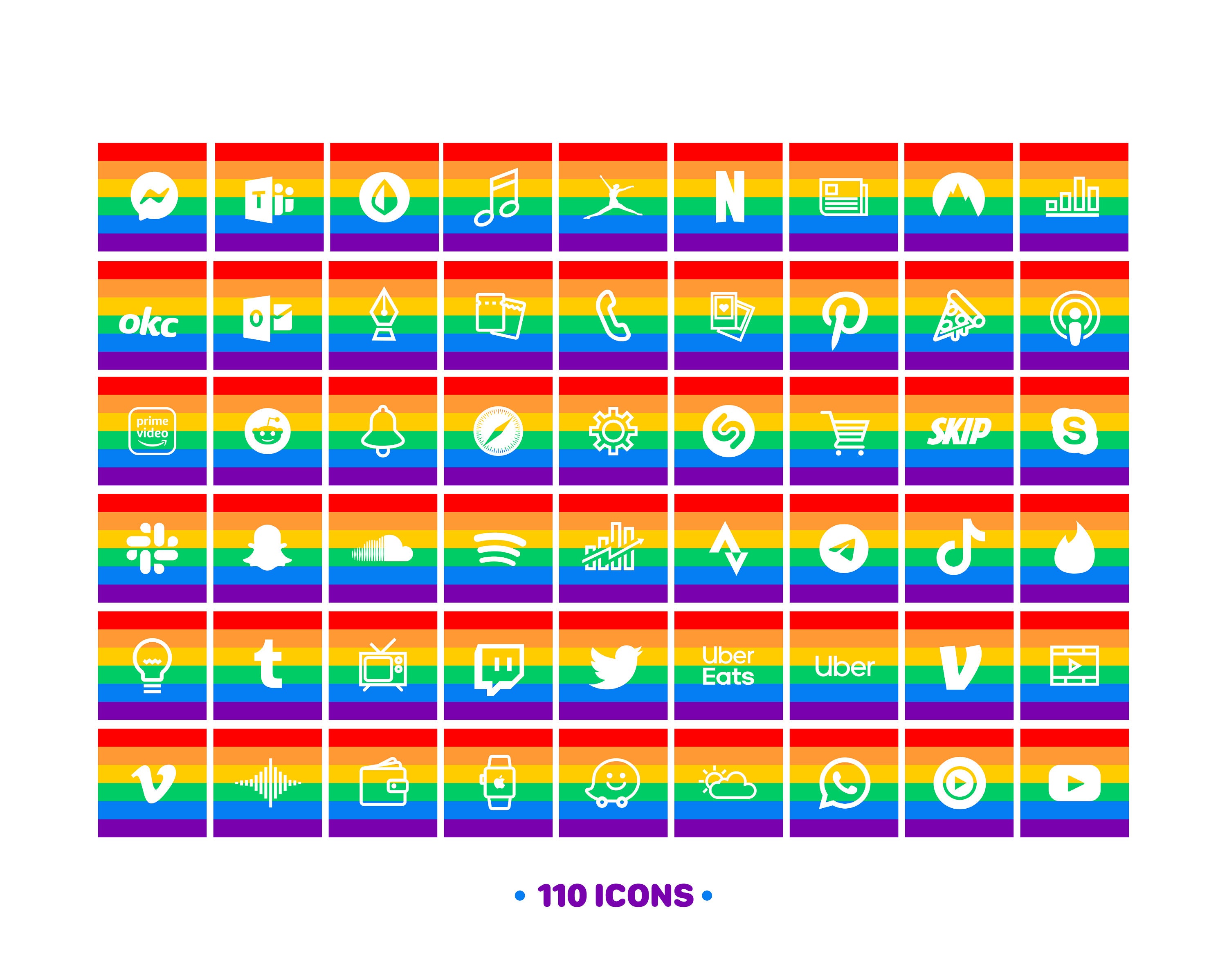 CELEBRATE LOVE & PRIDE Aesthetic Theme for iPhone Ios 14 Customization ...