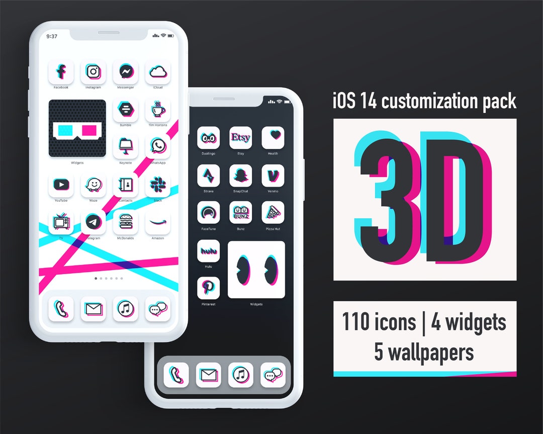 3D NEW SCHOOL | Aesthetic Theme for iPhone Ios 14 Customization Kit App ...